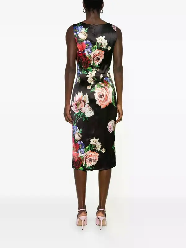 Dolce & Gabbana Floral-print Satin Midi Dress