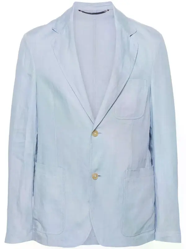 Canali Single-breasted Linen Blazer - Blue