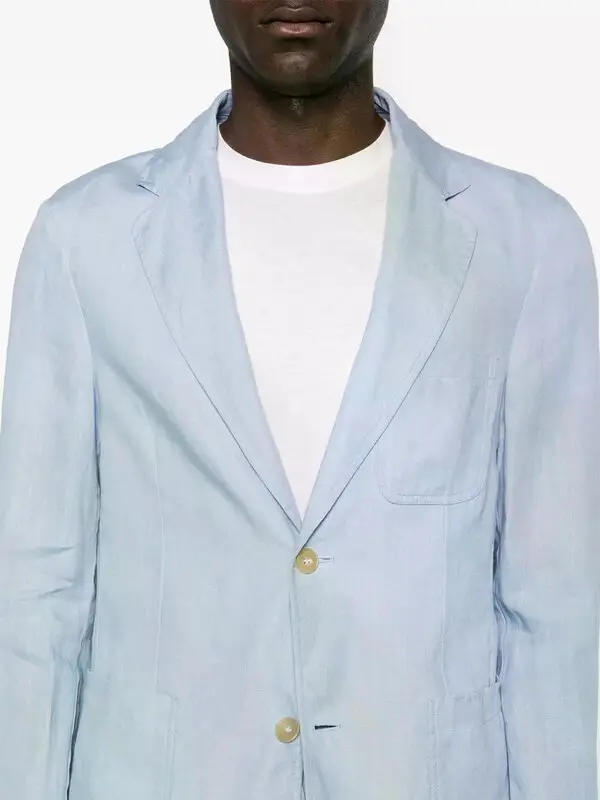 Canali Single-breasted Linen Blazer - Blue