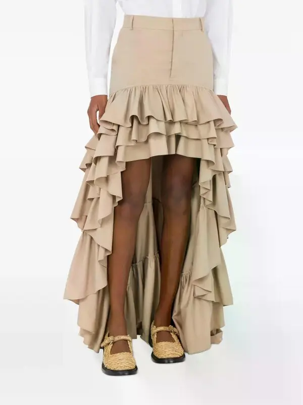 Moschino Ruffled Maxi Skirt - Neutrals