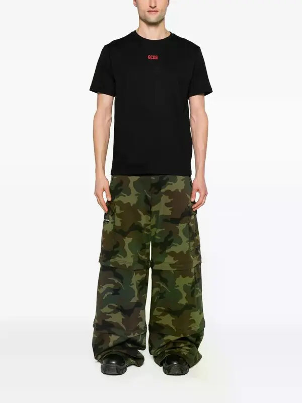 Gcds Logo-print Cotton T-shirt - Black