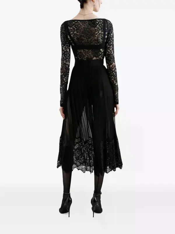 Dolce & Gabbana Floral Lace Sweetheart Neck Top