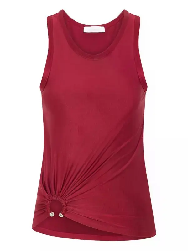 Rabanne Ruched Sleeveless Top - Red
