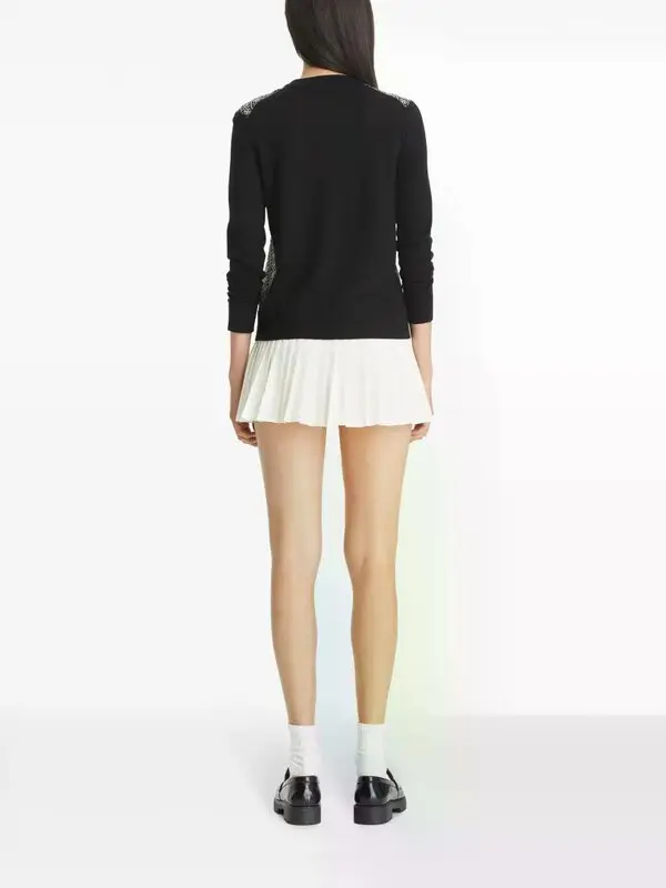 Tory Burch Silk-front Cardigan With Monogram Pattern