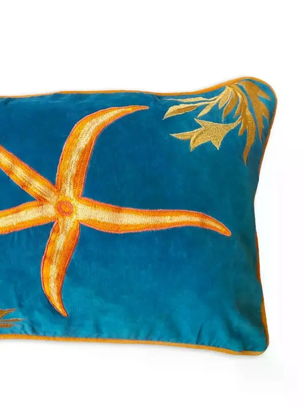 LES-OTTOMANS Starfish Embroidered Cushion