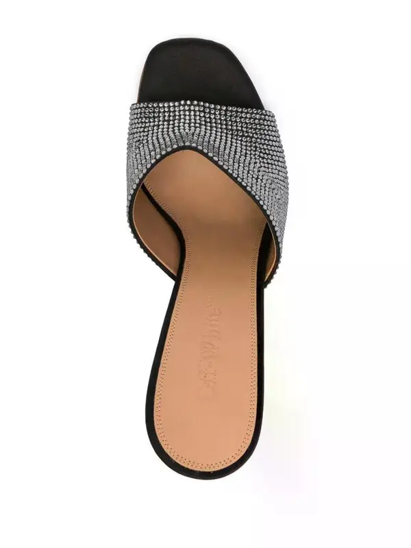 Off-White Crystal Embellished Mules - Black