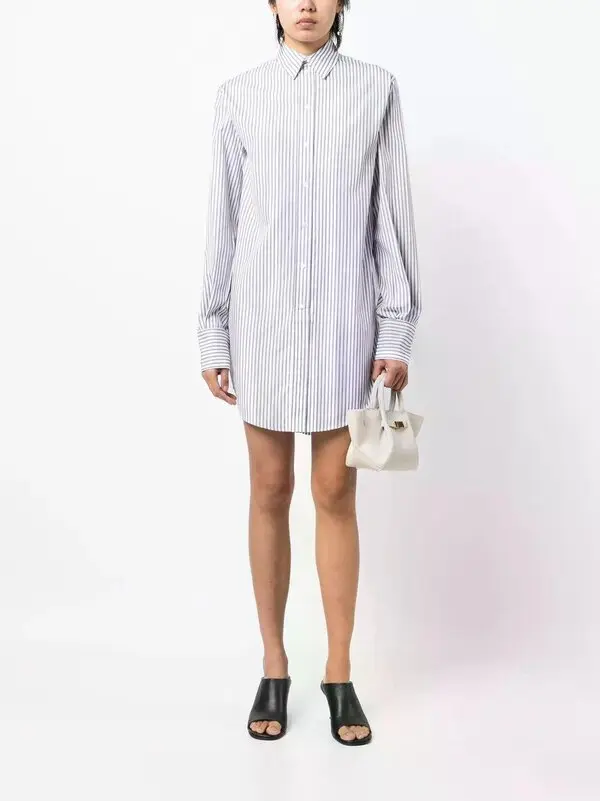 SA SU PHI Striped Silk Shirt Dress