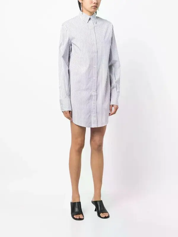 SA SU PHI Striped Silk Shirt Dress