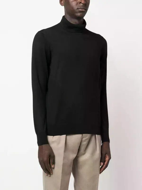 LARDINI Roll Neck Knitted Jumper - Black