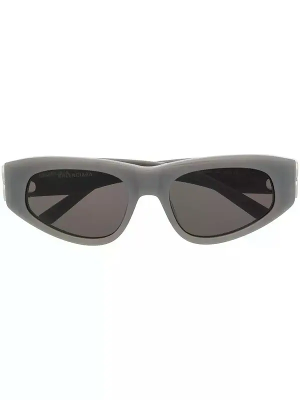 Balenciaga Logo-plaque Biker Sunglasses - Grey