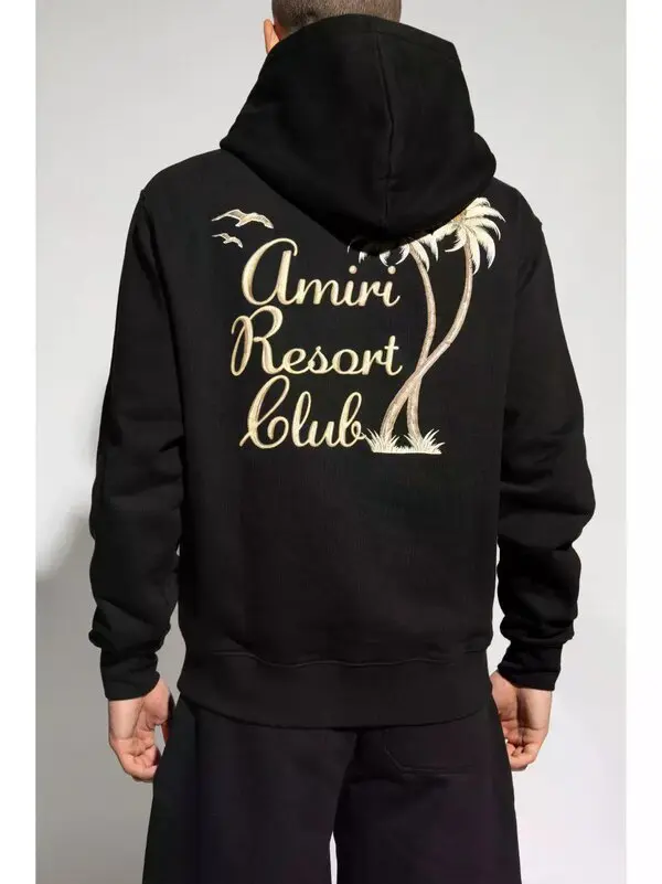 Amiri Embroidered Logo Cotton Hoodie