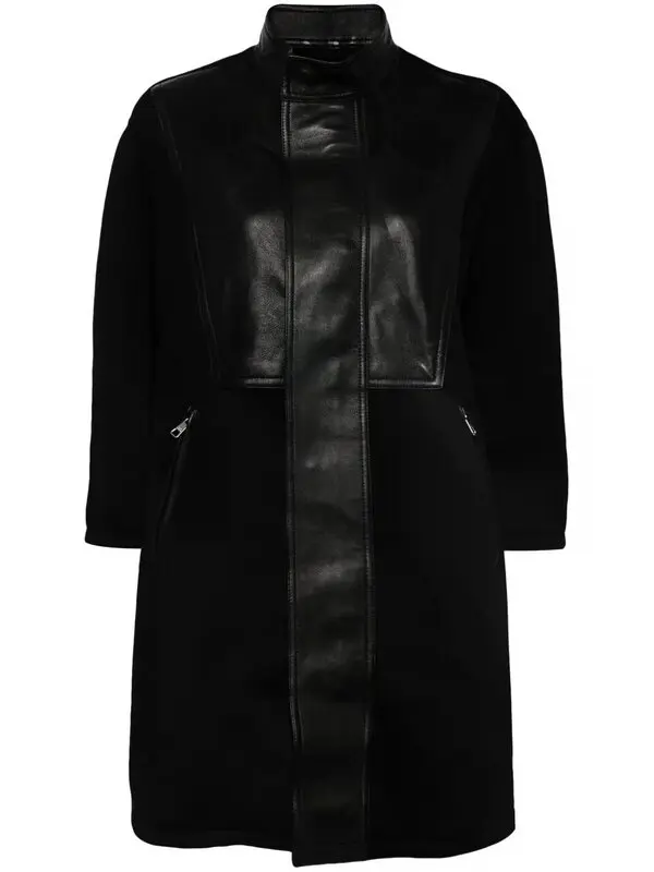 Neil Barrett Faux Leather-trimmed Coat - Black