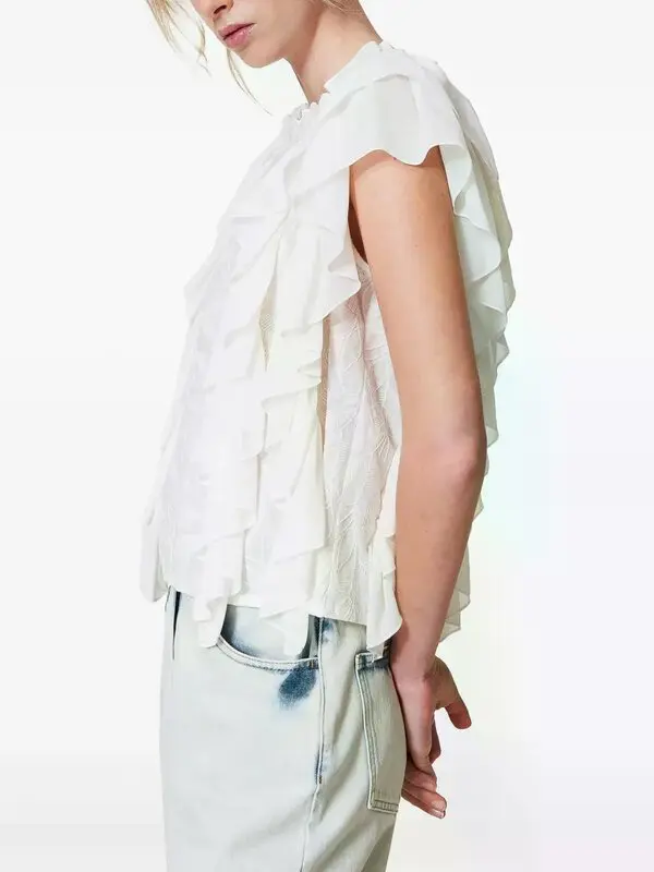 TWINSET Embroidered Ruffled Blouse