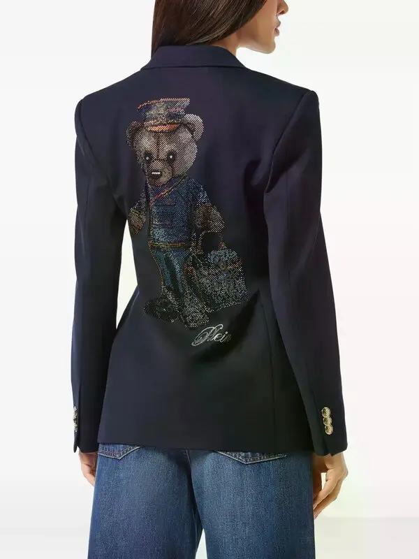 Philipp Plein Marine Double-breasted Blazer With Embellishments