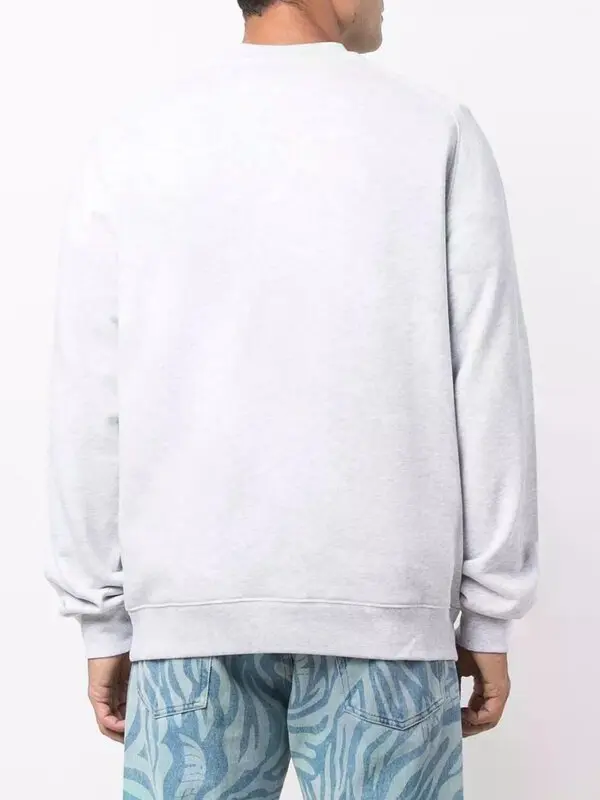 MSGM Crew Neck Jumper With Logo Detail - Grey