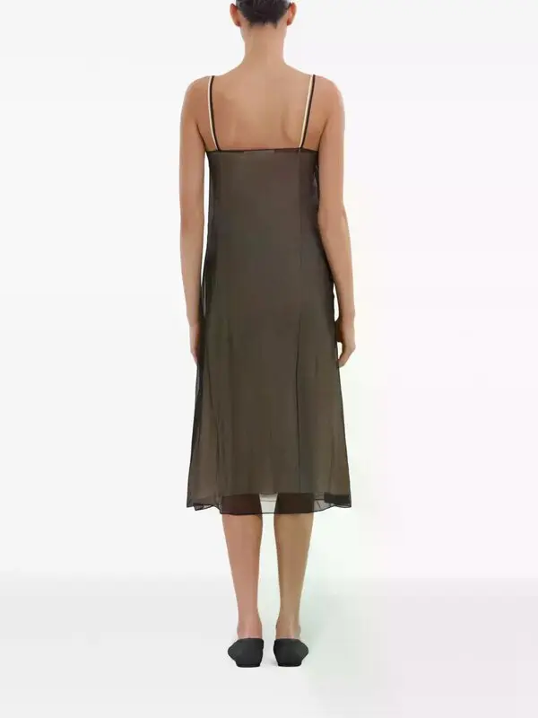 Marni Floral Appliqué Crepon Midi Dress
