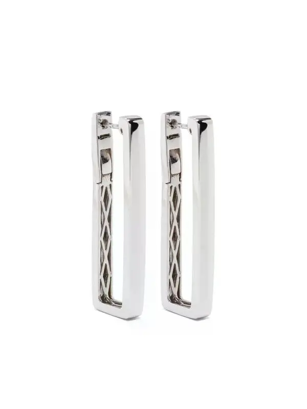 Shay 18k White Gold Hoop Earrings - Silver