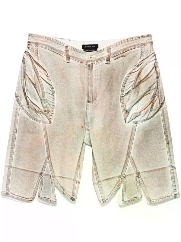 JUNTAE KIM Printed Corset Shorts - Brown