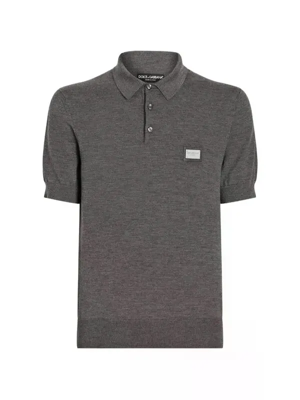 Dolce & Gabbana Logo-tag Wool Polo Shirt