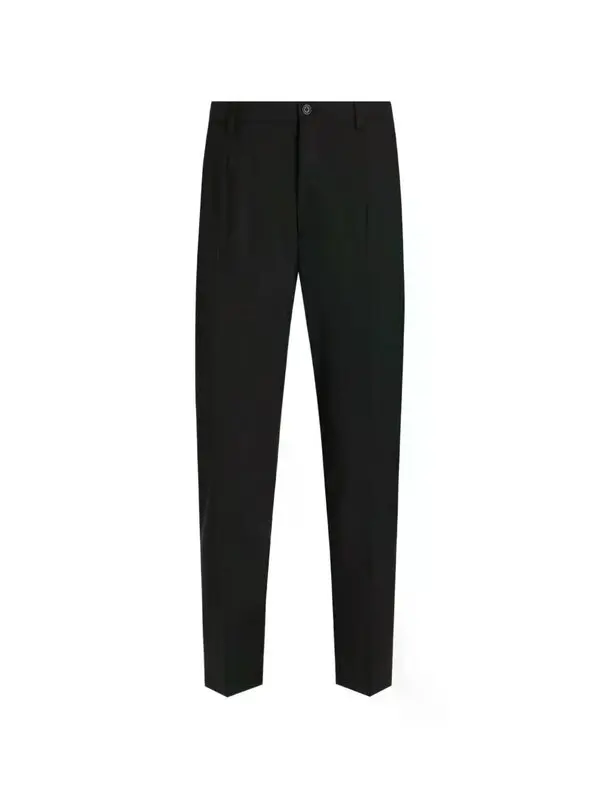 Dolce & Gabbana Logo Embroidered Tailored Trousers - Black