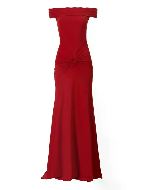 MOOS STUDIO Poppy Off-the-shoulder Maxi Dress - Red