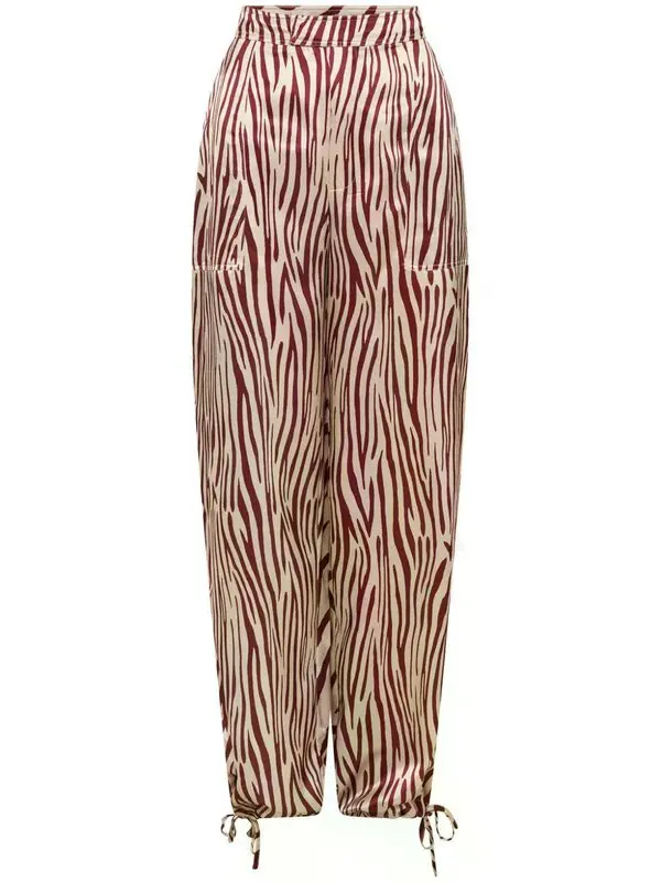 NICHOLAS Nori Ankle-cuff Silk Jacquard Pants