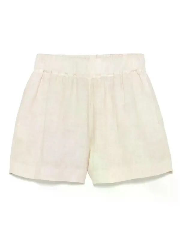 120% Lino Linen Shorts With Elasticated Waistband