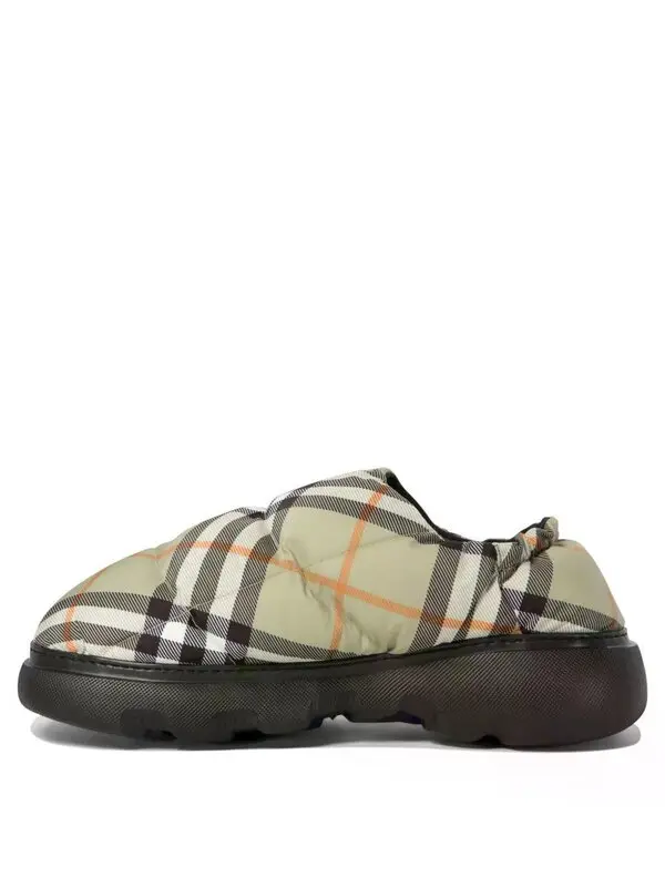 Burberry Quilted-check Heeled Mules - Neutrals