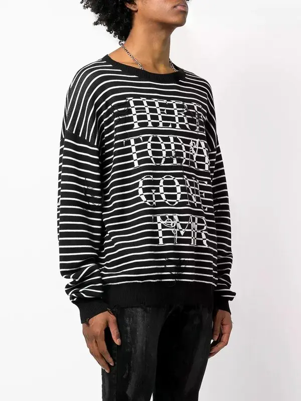 HACULLA. Here Today Gone Tmr" Striped Distressed Sweatshirt