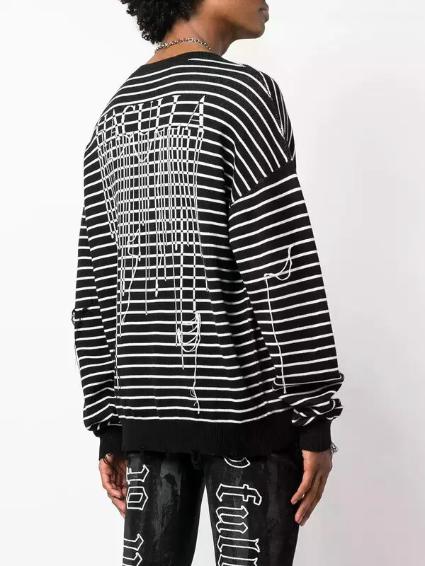 HACULLA. Here Today Gone Tmr" Striped Distressed Sweatshirt
