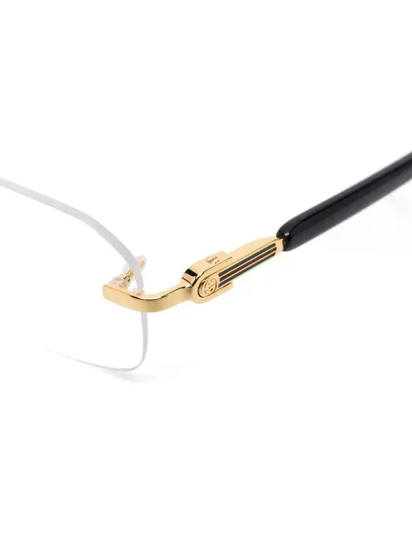Gucci Rectangular Rimless Eyeglasses