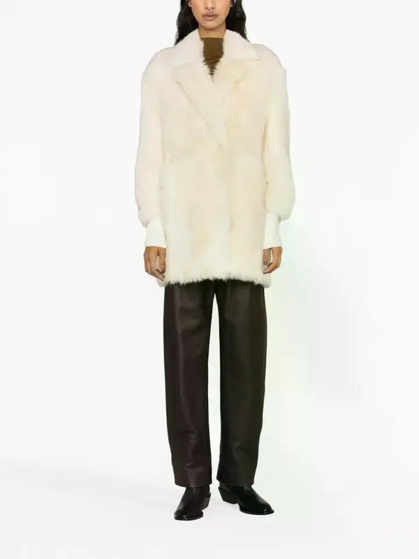 Fabiana Filippi Single-breasted Faux-fur Coat - Neutrals
