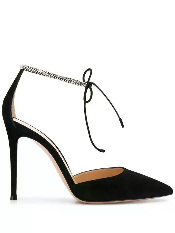 GIANVITO ROSSI Montecarlo D'orsay 105mm Suede Pumps - Black