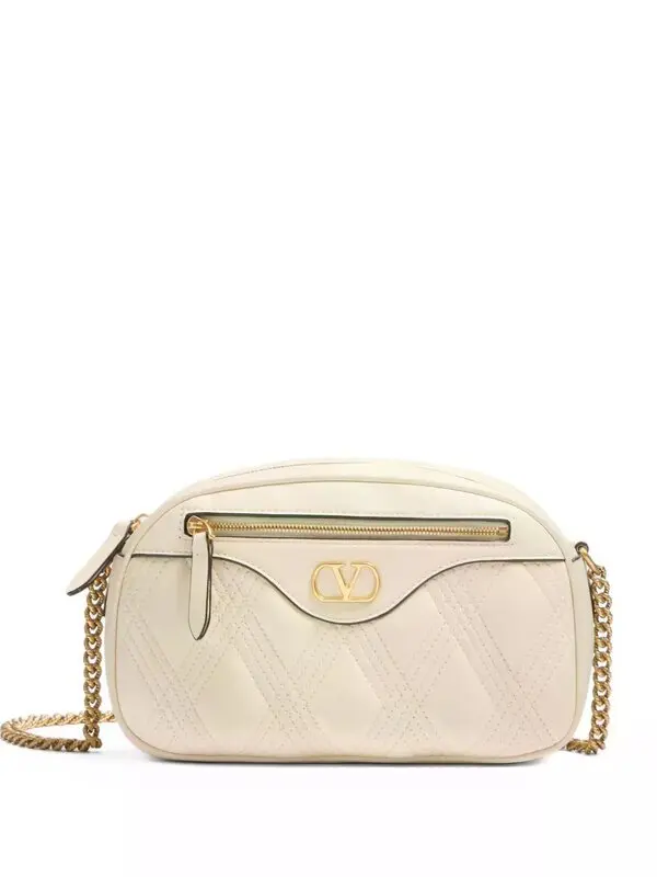 Valentino Garavani Quilted Lambskin Shoulder Bag - Neutrals