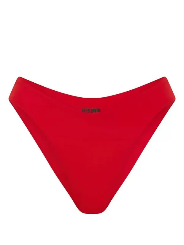 LET'S SWIM High-waisted Bikini Bottoms - Red