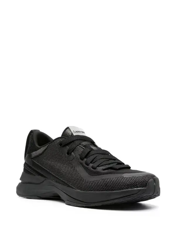LANVIN Logo Detail Mesh Sneakers - Black