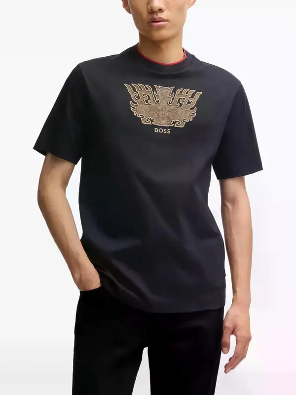 BOSS Logo-embroidered T-shirt