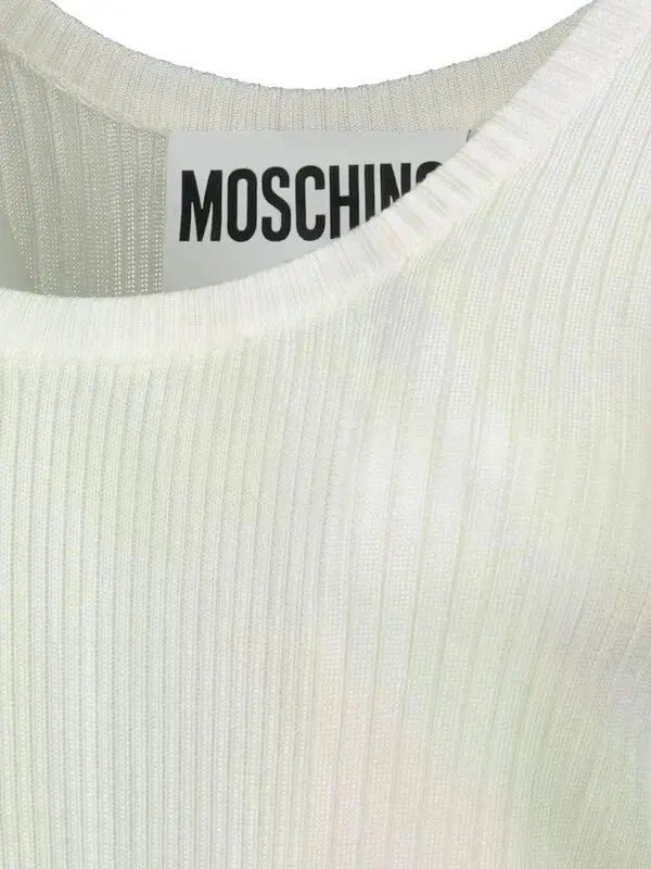 Moschino Ribbed Scoop Neck Tank Top - White