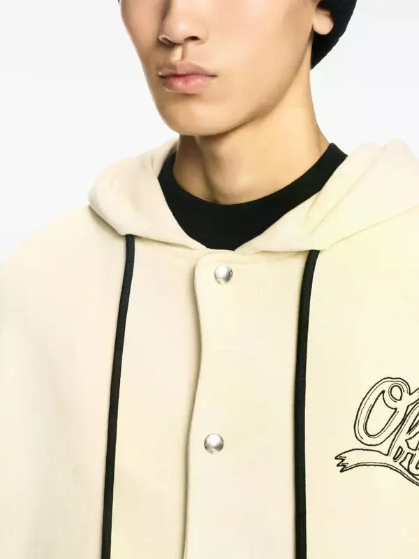 Off-White Fleece Varsity Hoodie - Neutrals