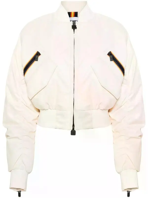 K-WAY Loncrop Thermo Cropped Puffer Jacket - Neutrals