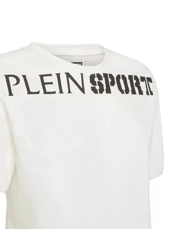 PLEIN SPORT Cropped T-shirt With Open Back - White