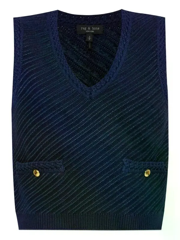 Rag & Bone Knitted Vest - Blue
