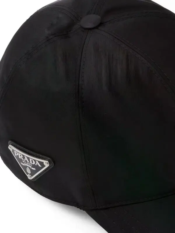 Prada Logo Plaque Baseball Cap - Black