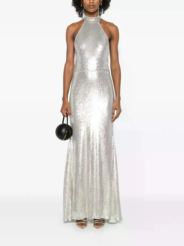 ATU BODY COUTURE Sequinned Halterneck Gown