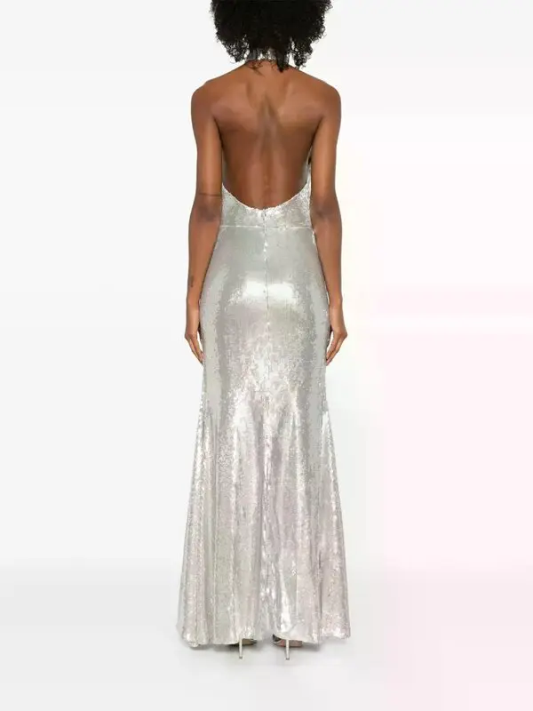 ATU BODY COUTURE Sequinned Halterneck Gown