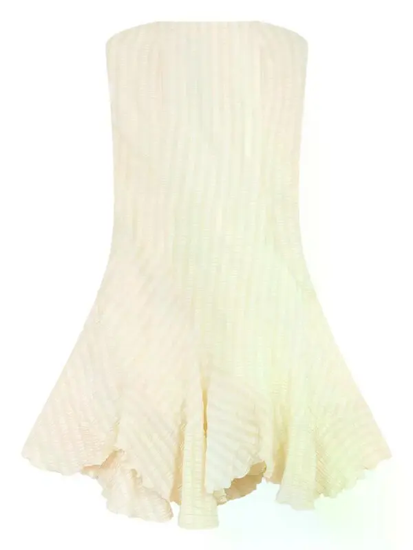 DONDE ESTEBAN Navarin Silk Strapless Dress - Neutrals