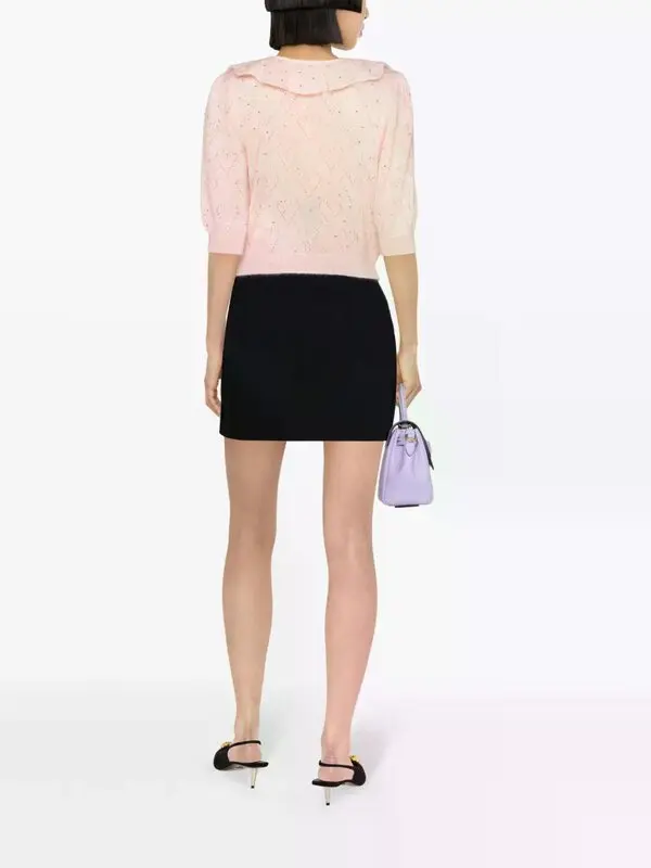 Alessandra Rich Crystal-embellished Cropped Blouse