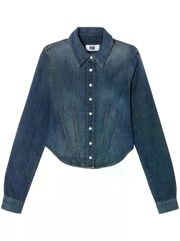 RE/DONE X Pamela Anderson Denim Corset Shirt