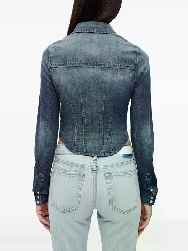 RE/DONE X Pamela Anderson Denim Corset Shirt