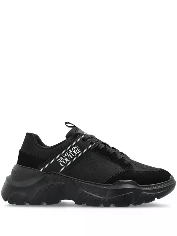 Versace Logo-print Lace-up Sneakers - Black